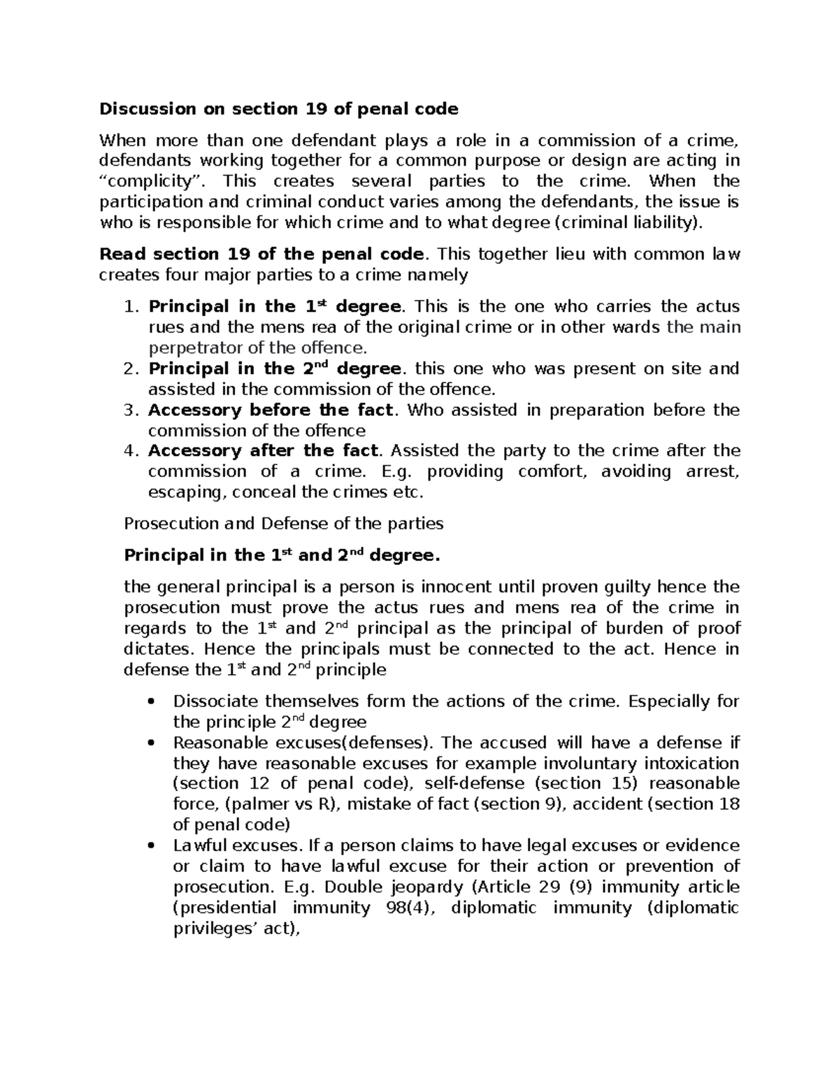 Discussion on chapter 19 of penal code - Discussion on section 19 of ...