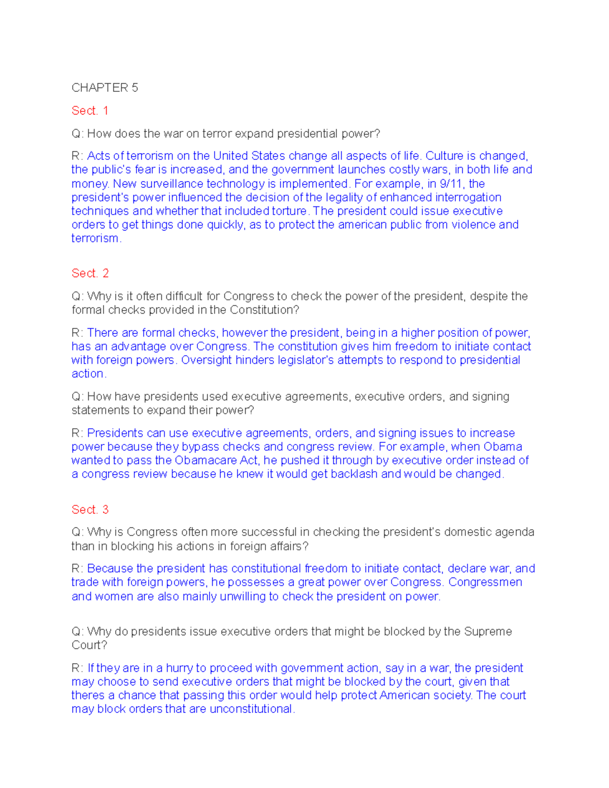 Chapter 5 Reading Questions Log - CHAPTER 5 Sect. 1 Q: How does the war ...