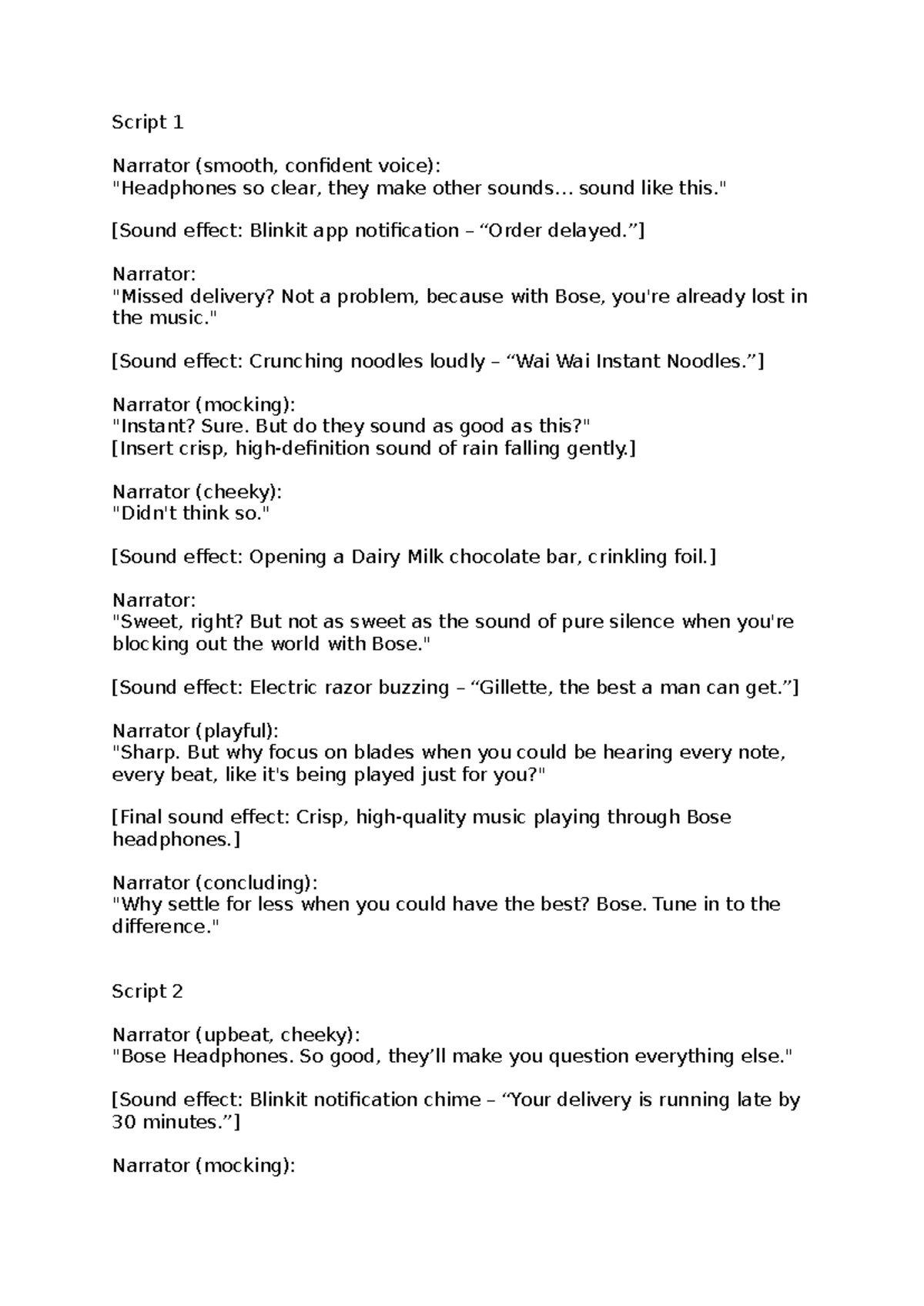 Script 1 - ndffghjblkn - Script 1 Narrator (smooth, confident voice ...