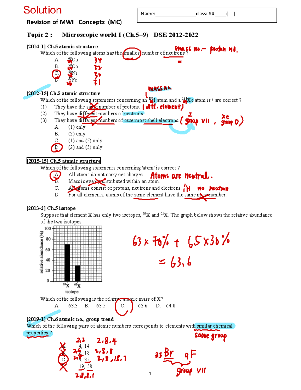 12-22 MWI DSE MC solutions (with remarks) - 1 Revision of MWI Concepts ...