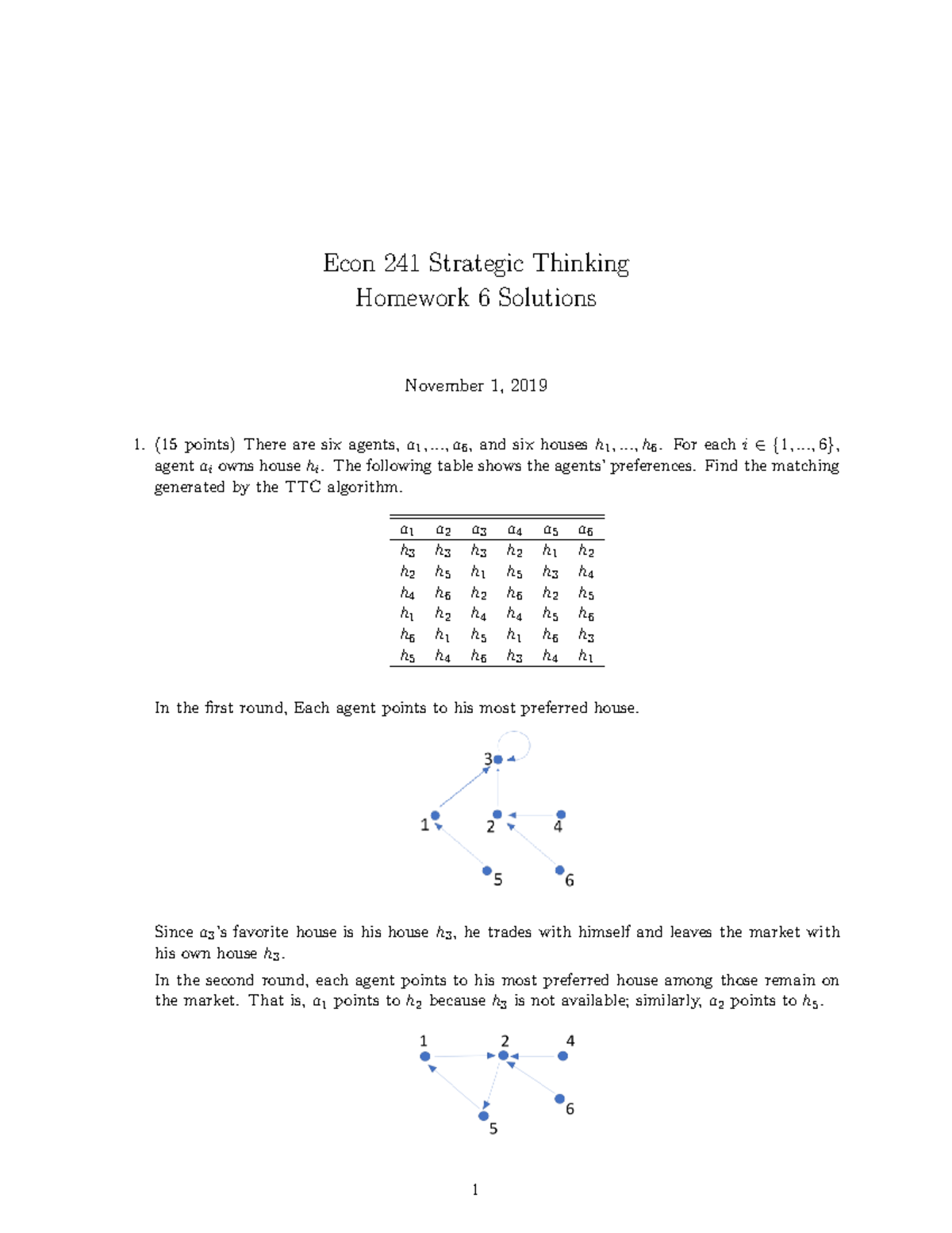 HW6Solutions - Tutorial 6 Solutions - Econ 241 Strategic Thinking ...
