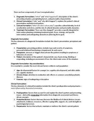 Introduction to Case Conceptualization - PYCL 0666: Case Conceptualization and Treatment ...
