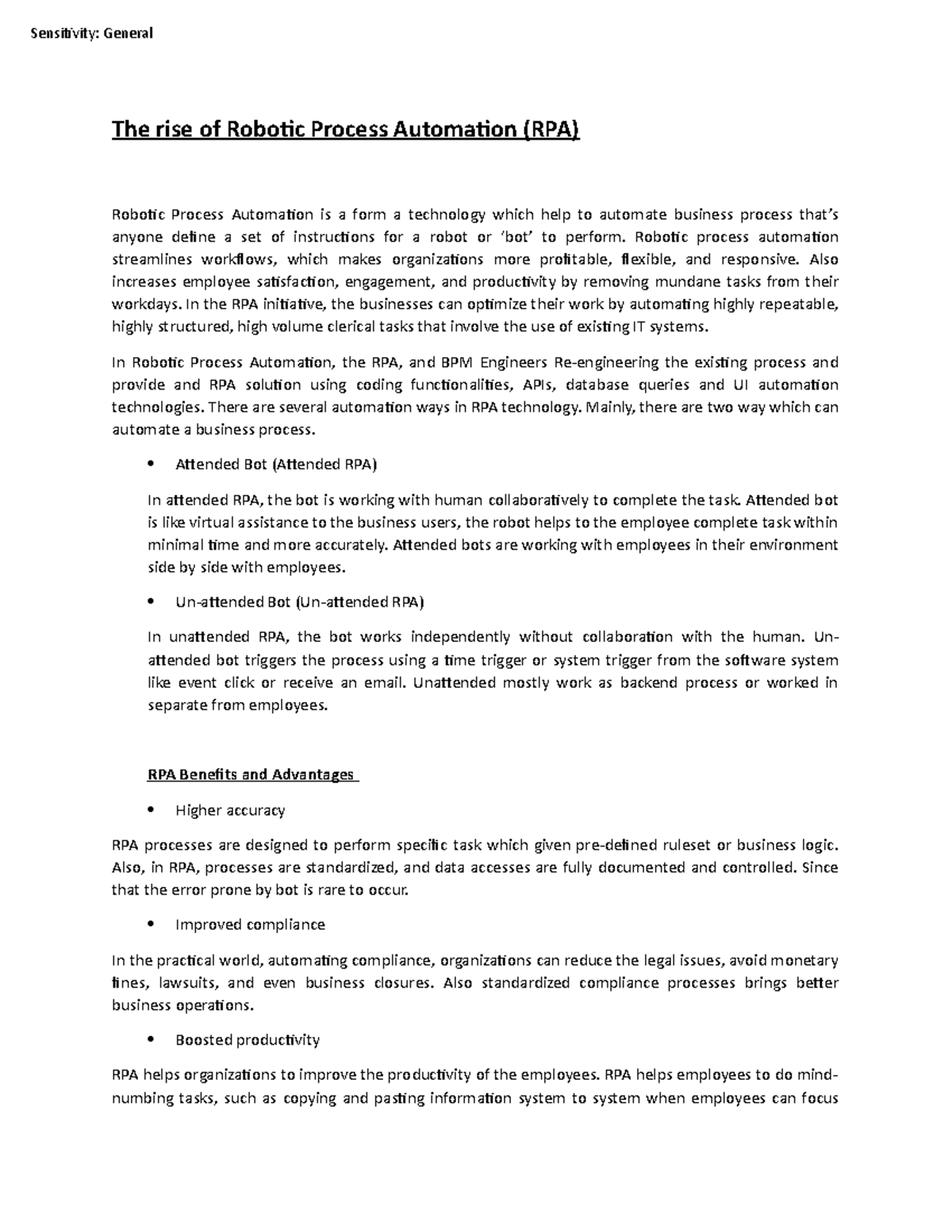 The rise of Robotic Process Automation - Robotic process automation ...