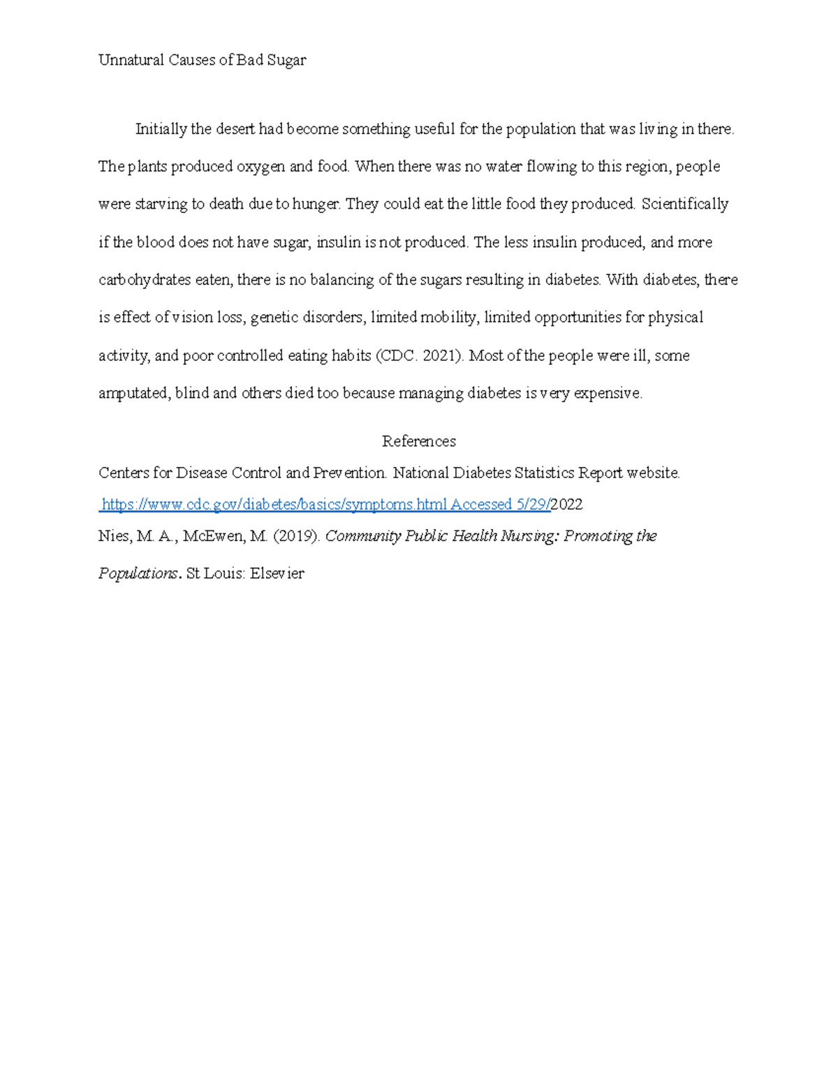 Bad Sugar - effects of diabetes - Unnatural Causes of Bad Sugar ...