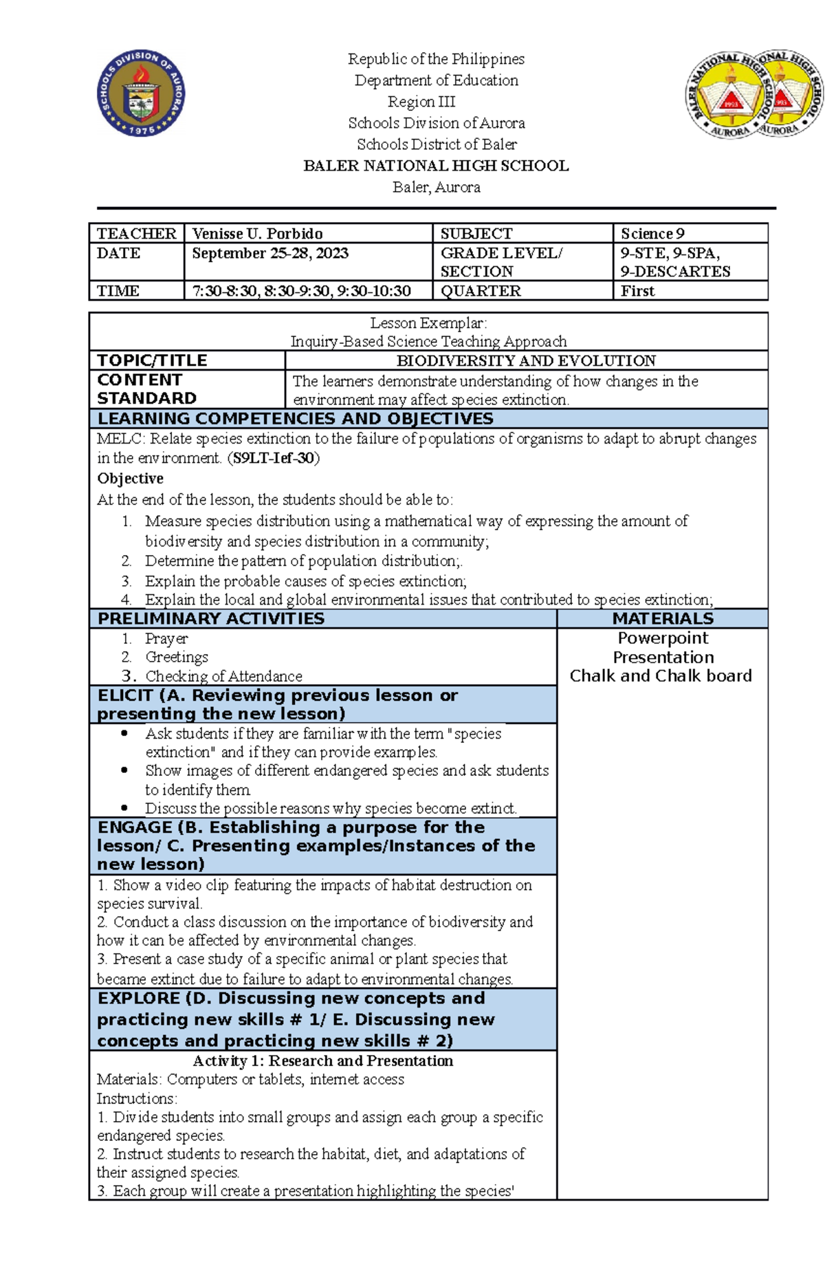 Lesson 7 - Republic of the Philippines Department of Education Region ...