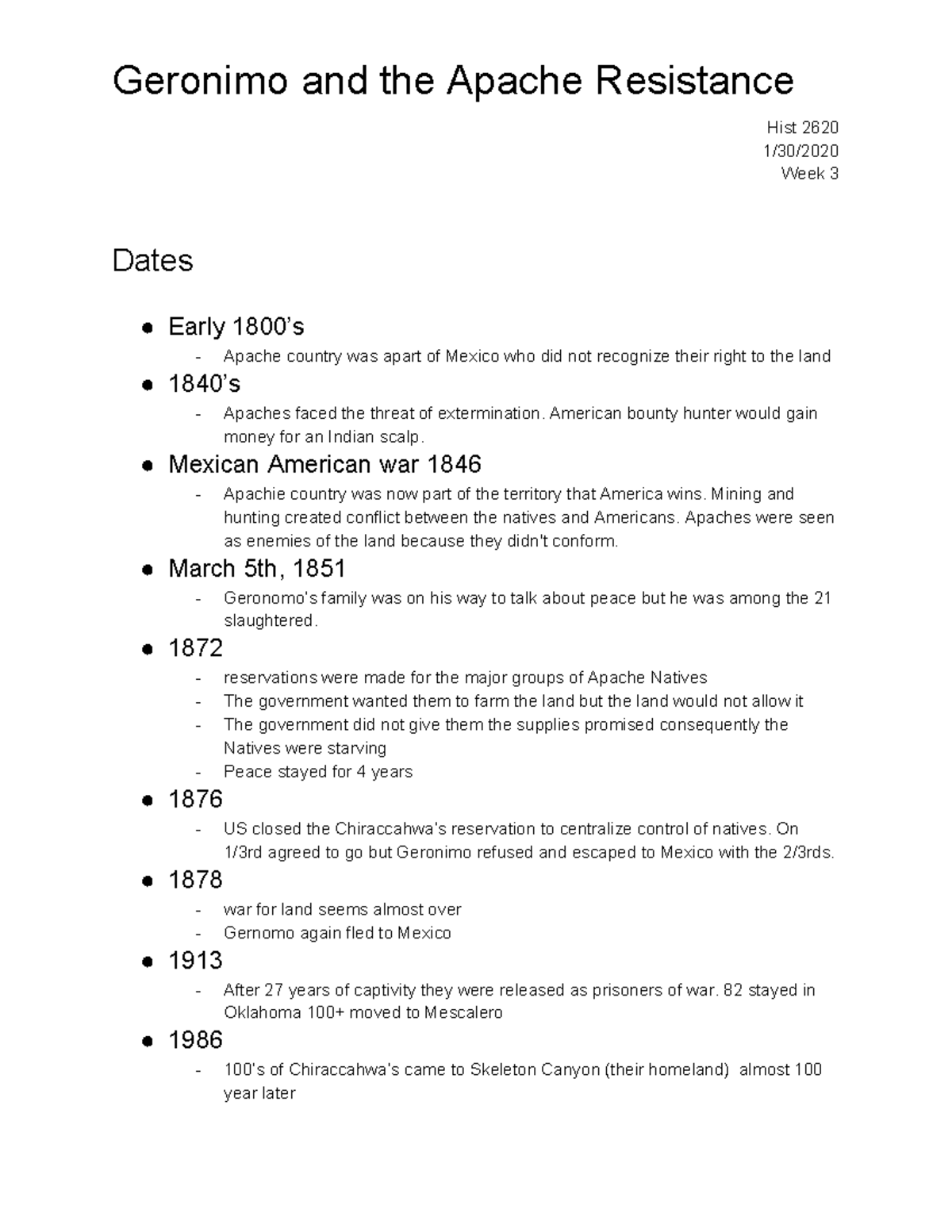 Geronimo and the Apache Resistance (Video Lecture) - History 2620.012 ...