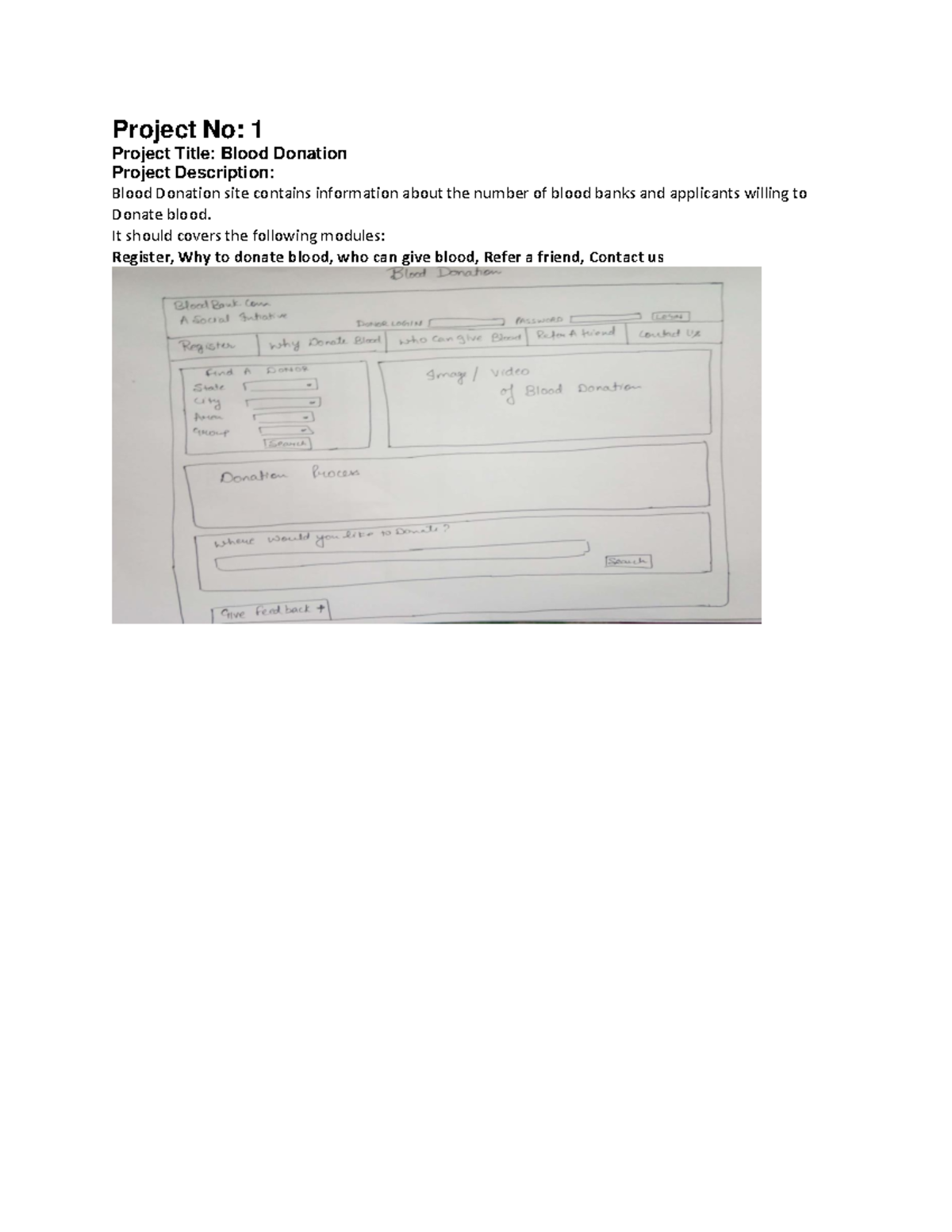 Project Topics - Project No: 1 Project Title: Blood Donation Project ...
