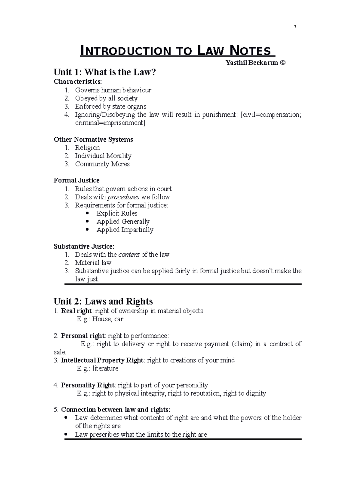 ILW1501-study-notes - introduction to SA law - INTRODUCTION TO LAW ...