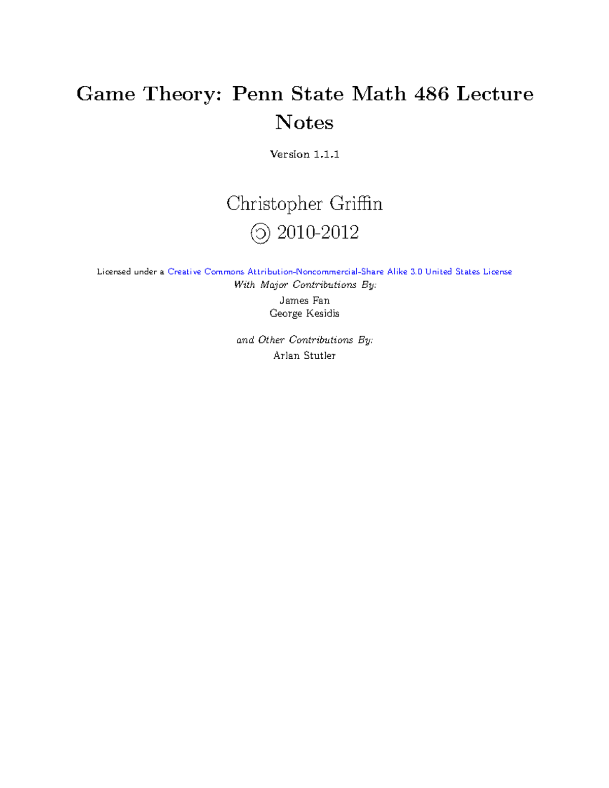 Lecture notes, Lecture All - 2015/2016 Entire Syllabus MATH 486 - Game ...