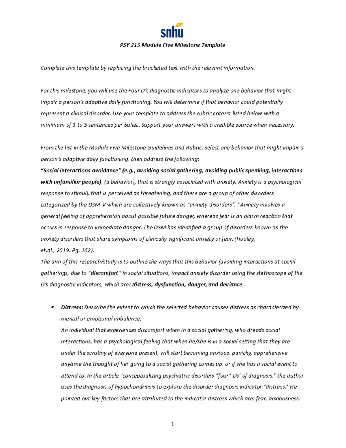 PSY 215 Module Five Milestone Victor Emeribe's copy - PSY 215 Module ...