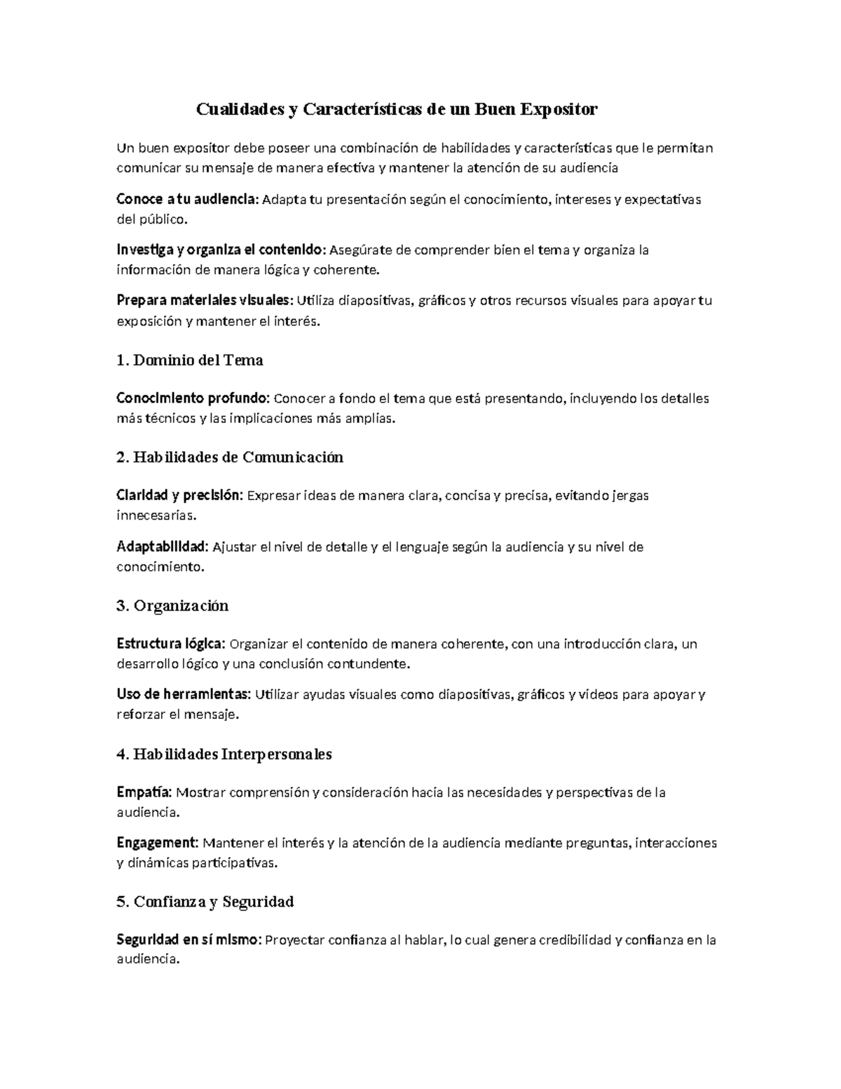 Un Buen Expositor - Cualidades y Características de un Buen Expositor ...