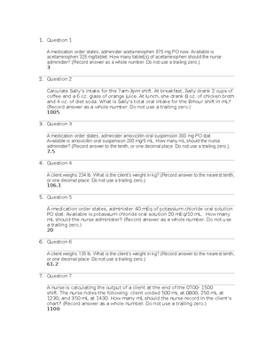 Dosage Calculation Practice Workbook(1) - ANSWER KEY Dosage Calculation ...