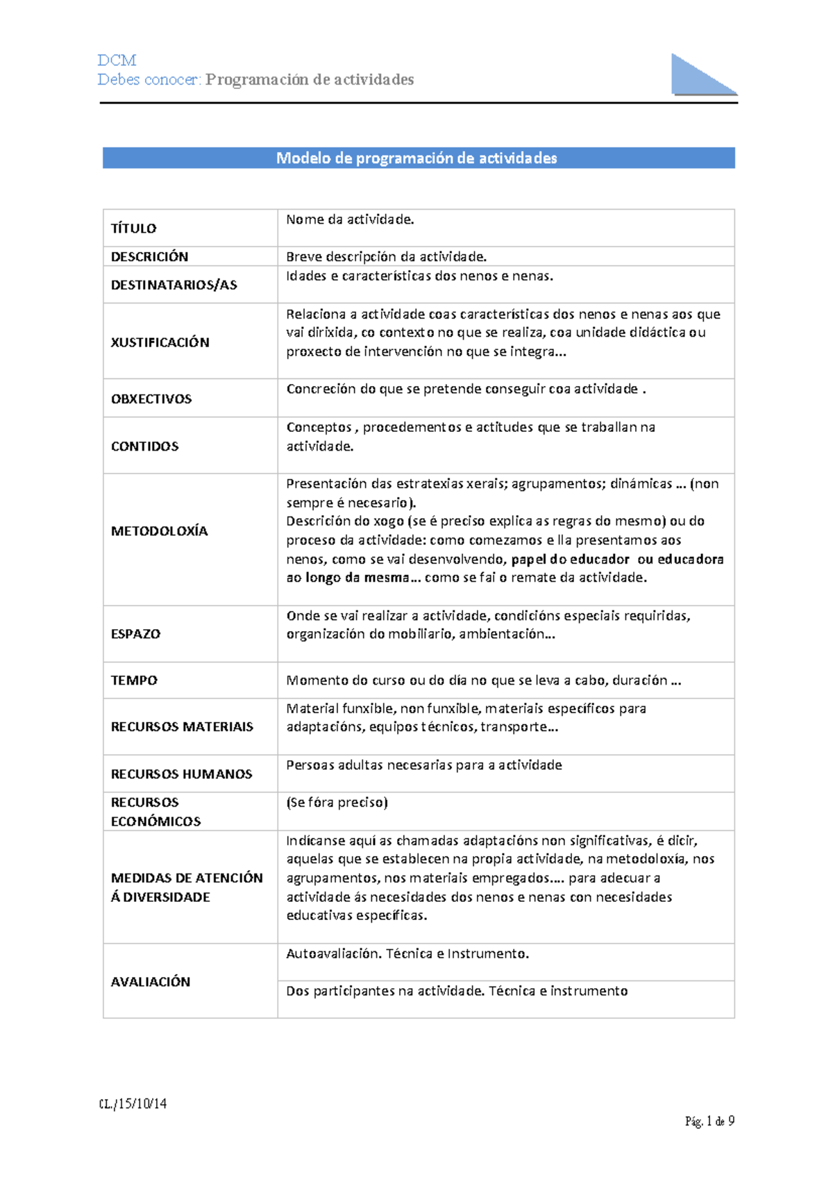 Ficha y pautas programacion actividades 1415 1 - Debes conocer ...