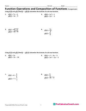 [Solved] Find the composition of the functions f and g and determine ...