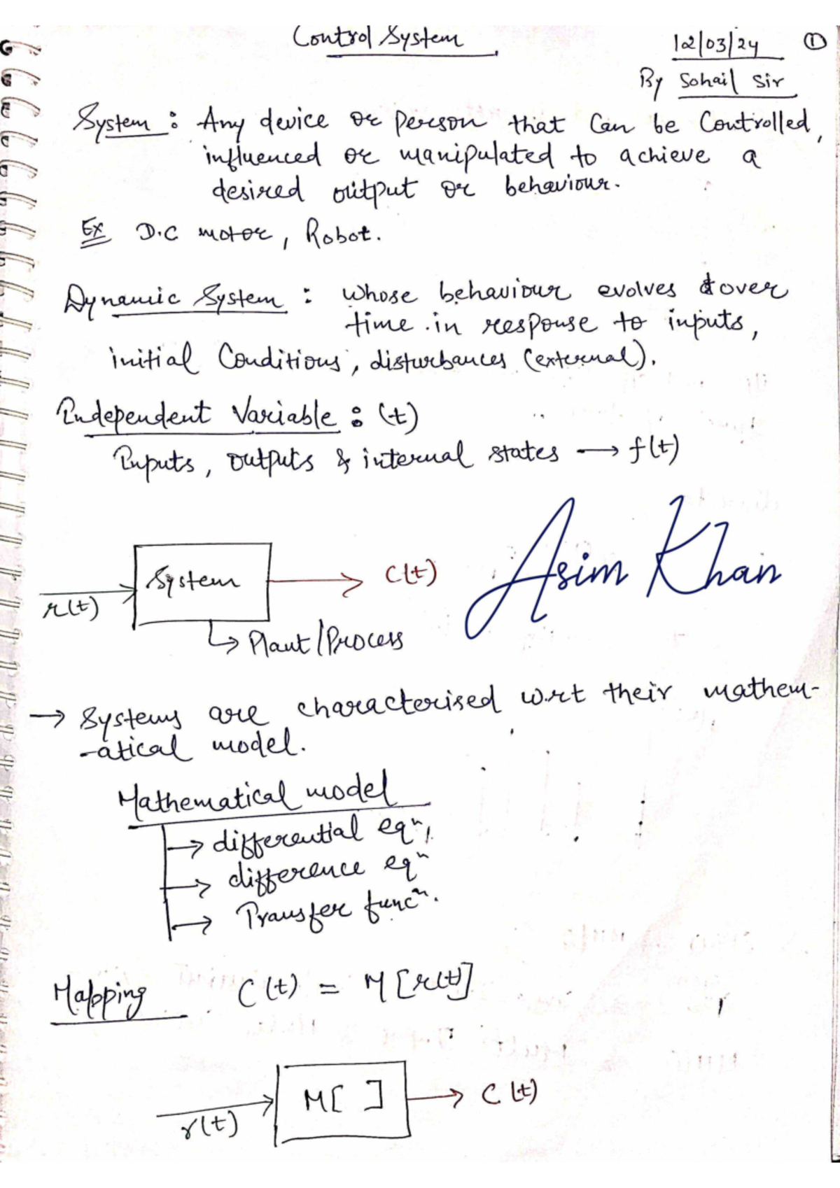 control system einstein notes - Mechanical Engineering - Studocu