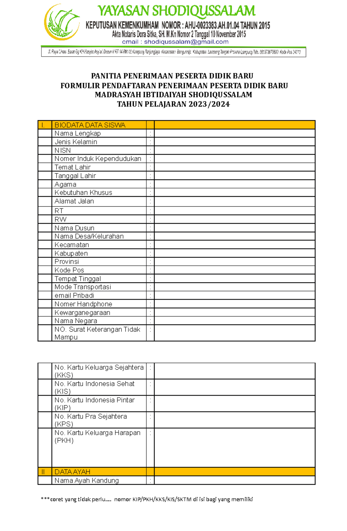 PPDP MI 2023 - ppdb - PANITIA PENERIMAAN PESERTA DIDIK BARU FORMULIR ...