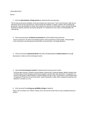 Lab Assignment 9 - BMS 90L - Lab assignment 9 Name 1. Describe ...