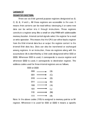 Microprocessor instructions - Stacks & Subroutines o The stack is an area of memory identified ...