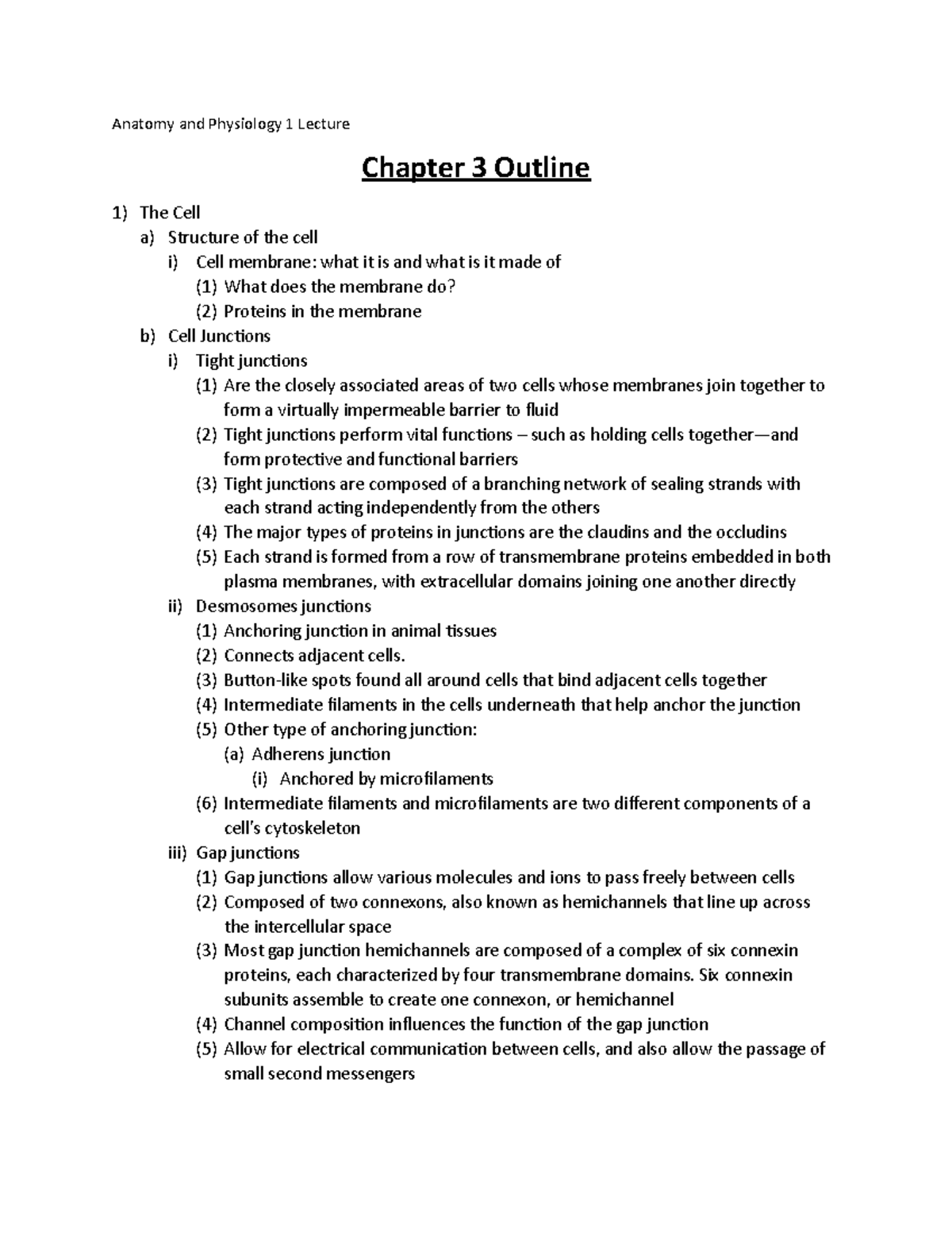 Ch 3 outline - textbook - Anatomy and Physiology 1 Lecture Chapter 3 ...
