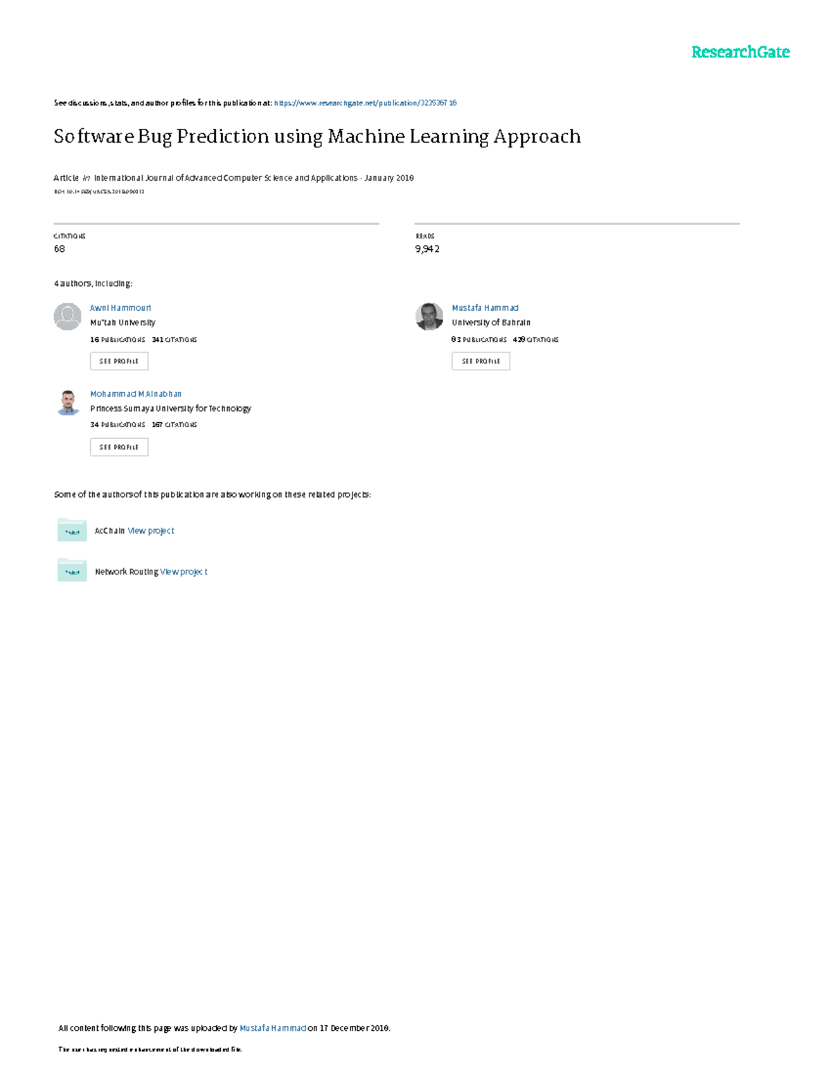 Software Bug Prediction Using Machine Learning App See Discussions Stats And Author Profiles