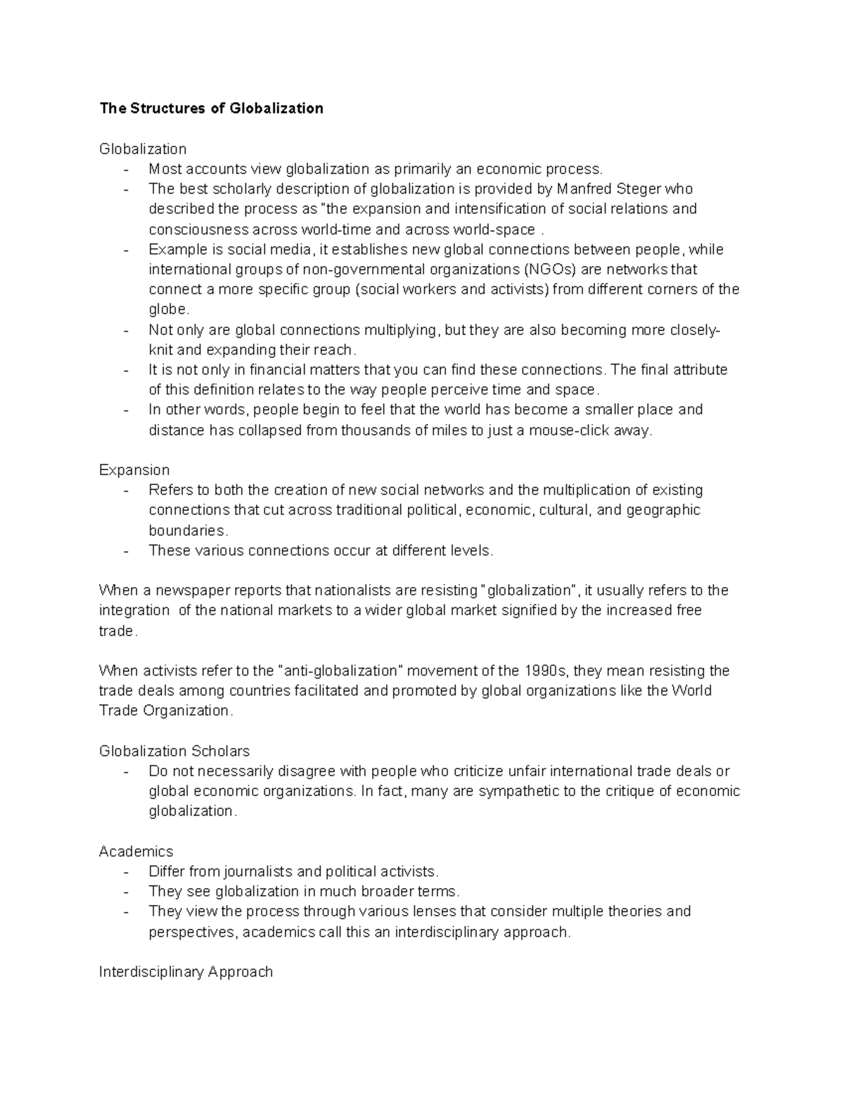 The Structures of Globalization - The Structures of Globalization ...