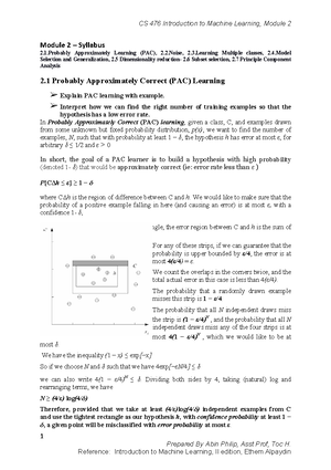 VC dimension and PAC learning in Machine Learning - VC dimension and ...