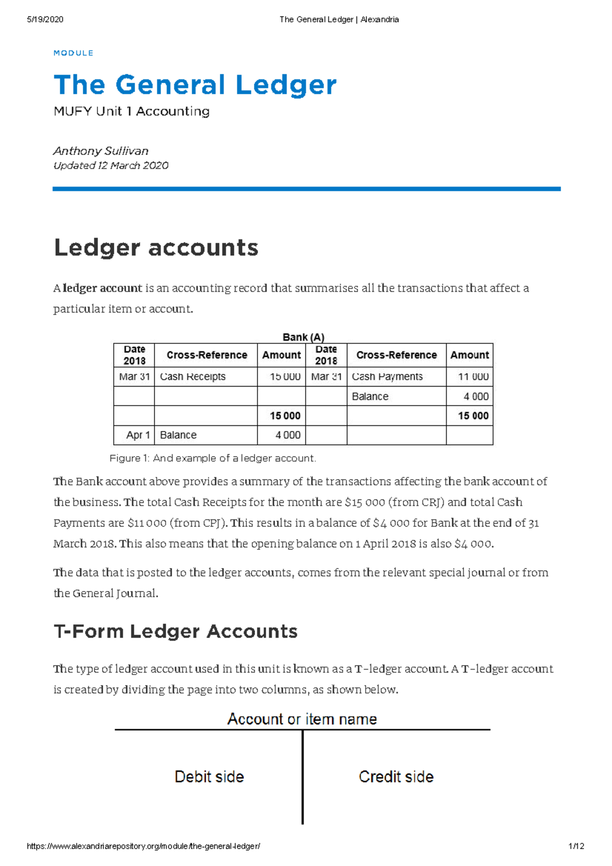 The General Ledger Alexandria - MODULE The General Ledger ####### MUFY ...