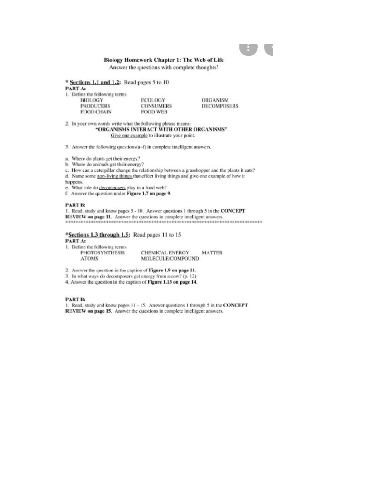 Biology 100 - chapter1 - BIO 235 - Studocu