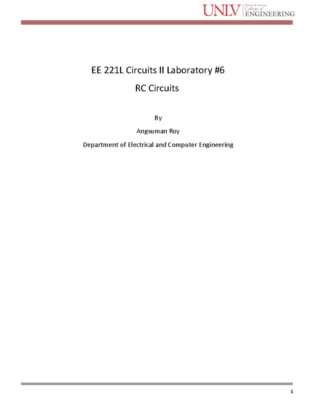 Tutorial work - 6 - Warning: TT: undefined function: 22 EE 221L Circuits II Laboratory # 6 RC ...