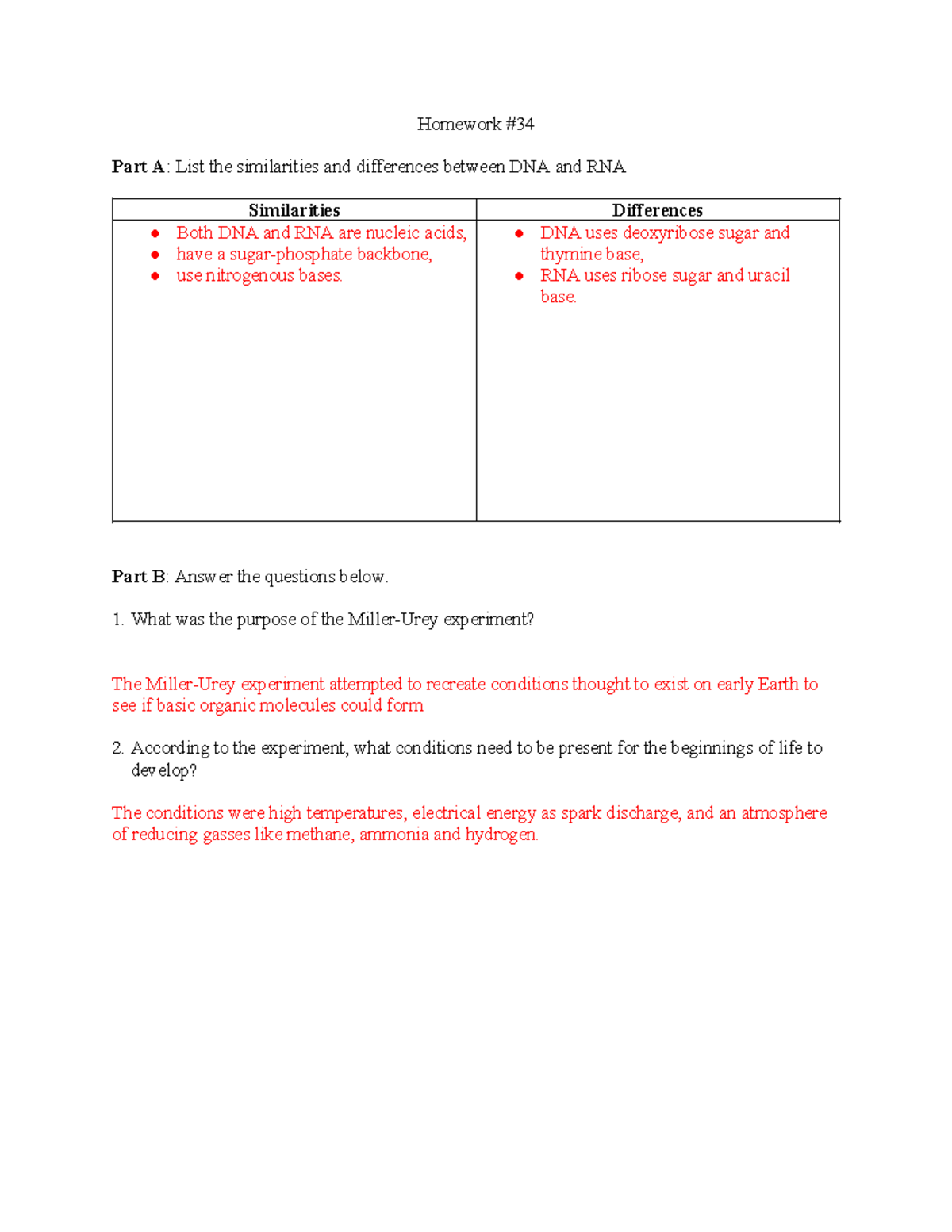 34 - Good luck - Homework # Part A: List the similarities and ...