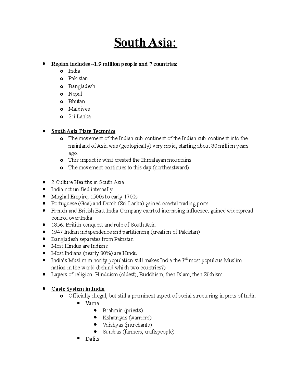 12.) South Asia - Notes on the geography, climate, weather and religion ...