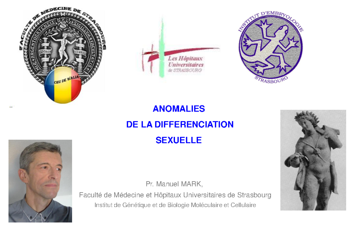 Embryologie appreil urinaire- UE7 - ANOMALIES DE LA DIFFERENCIATION SEXUELLE Pr. Manuel MARK ...