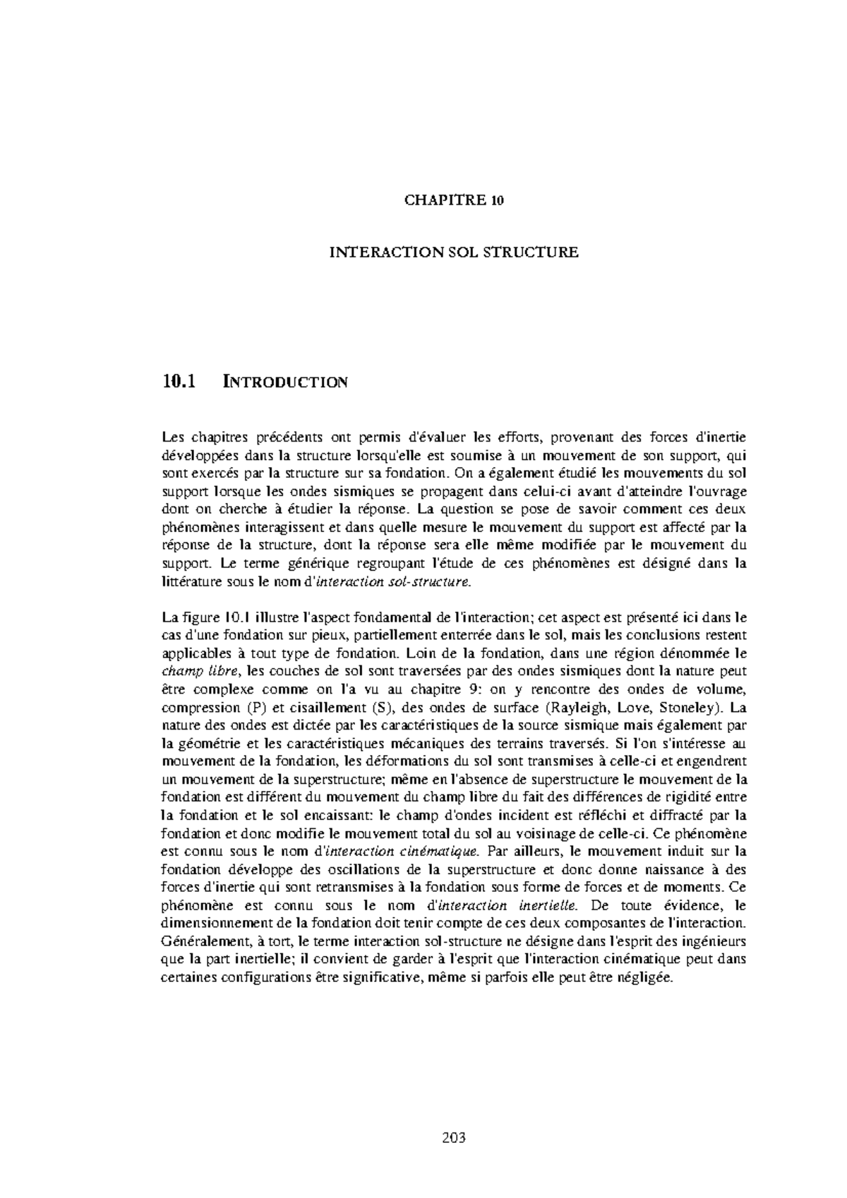 Chapitre 10 - CHAPITRE 10 INTERACTION SOL STRUCTURE 10 INTRODUCTION Les ...