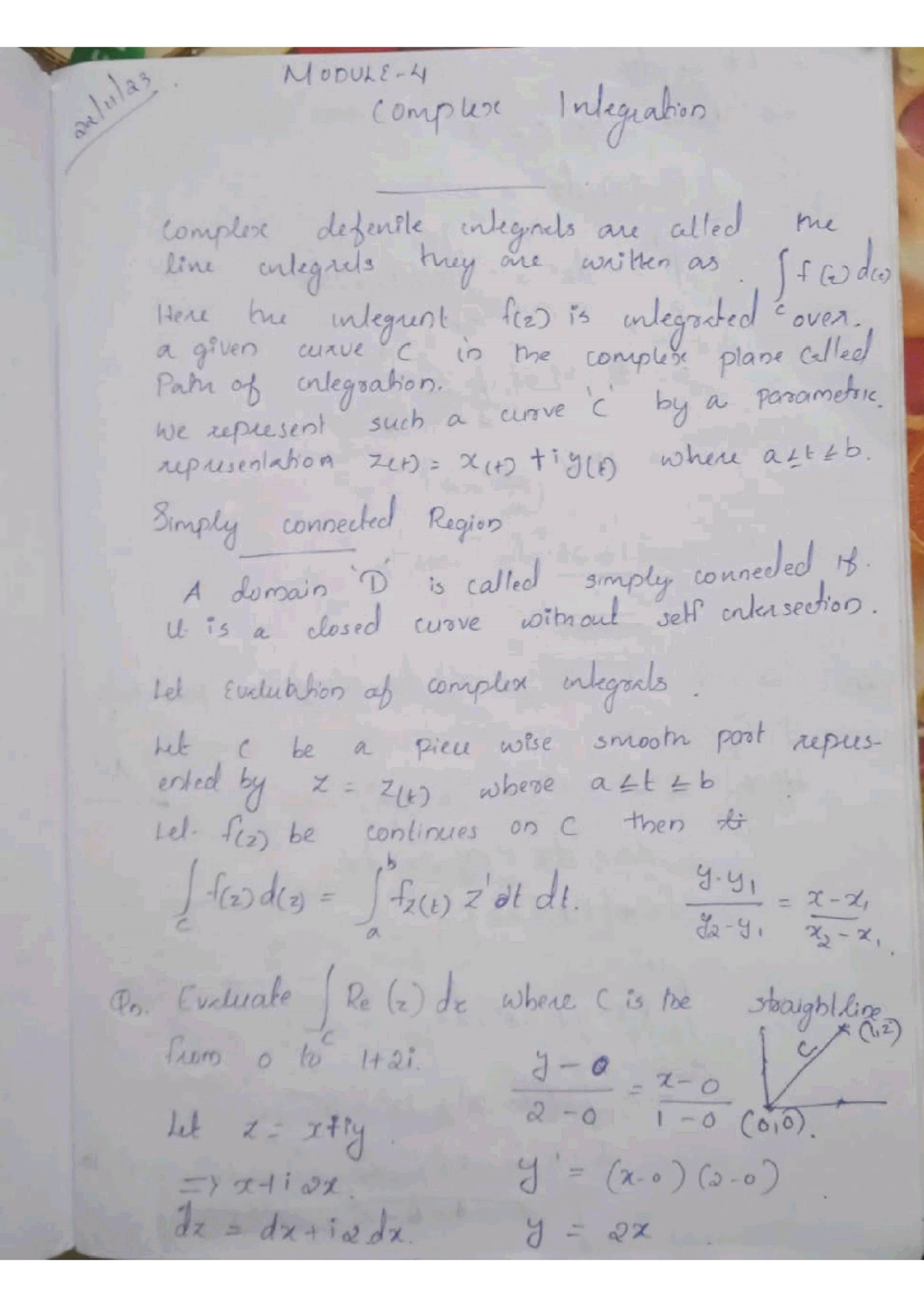 S3 mod4 - very good notes - adilas complex Integration Complex defenile ...