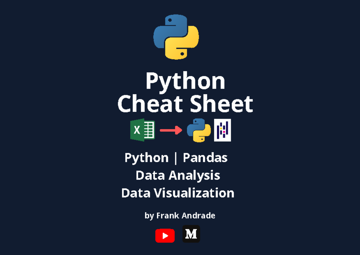 Python Cheat Sheet For Excel Users Python Pandas Data Analysis Data Visualization Python