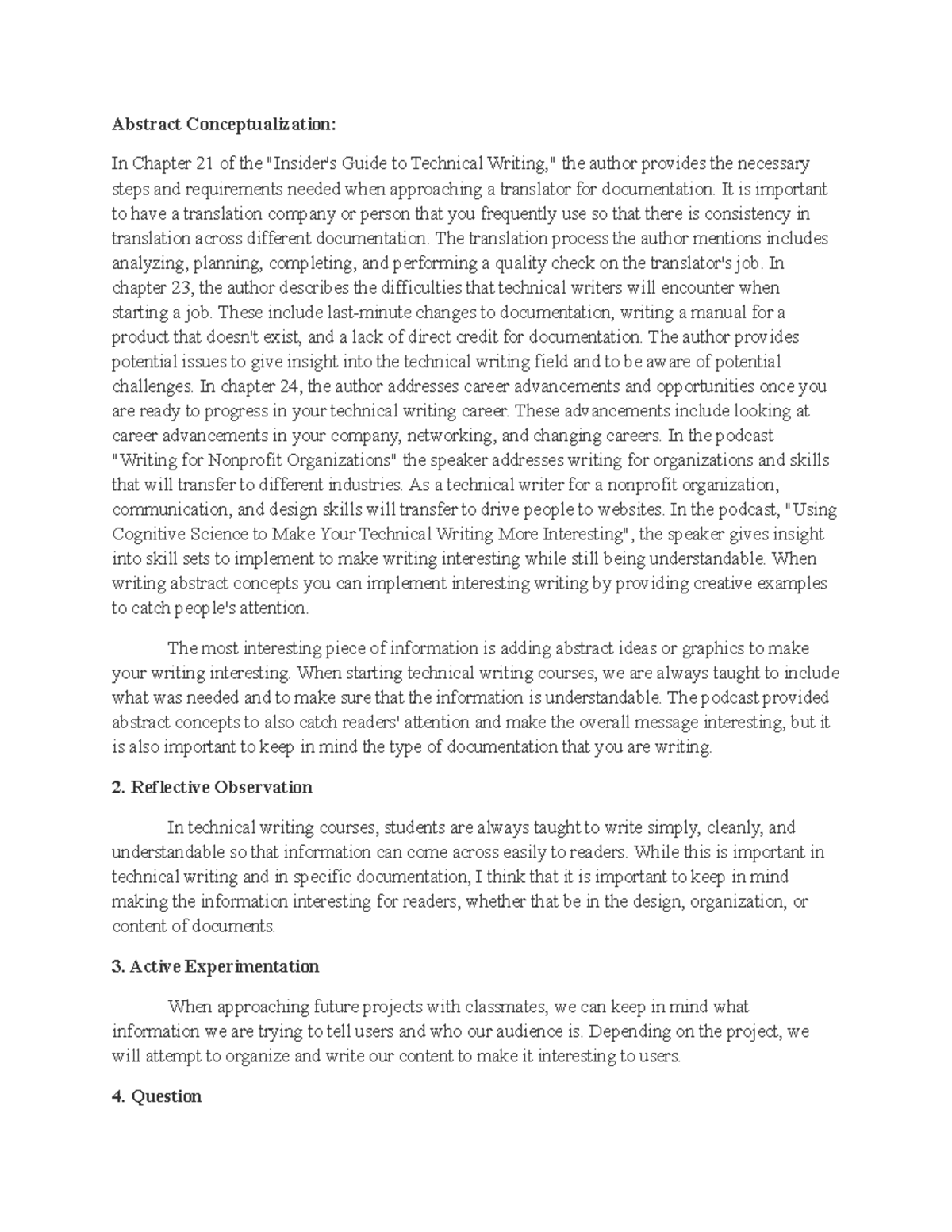 Translation for Documentation - Abstract Conceptualization: In Chapter ...