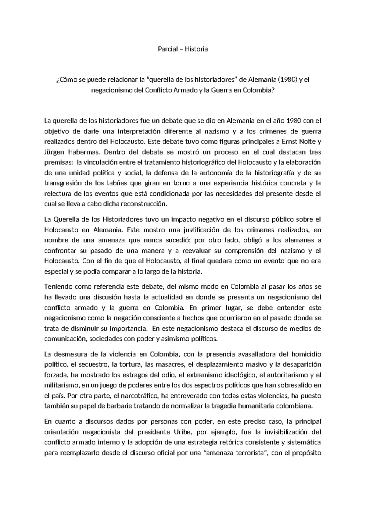 Parcial - Historia - ..hjhhk bkbjhcftdyghbk - Parcial – Historia ¿Cómo ...