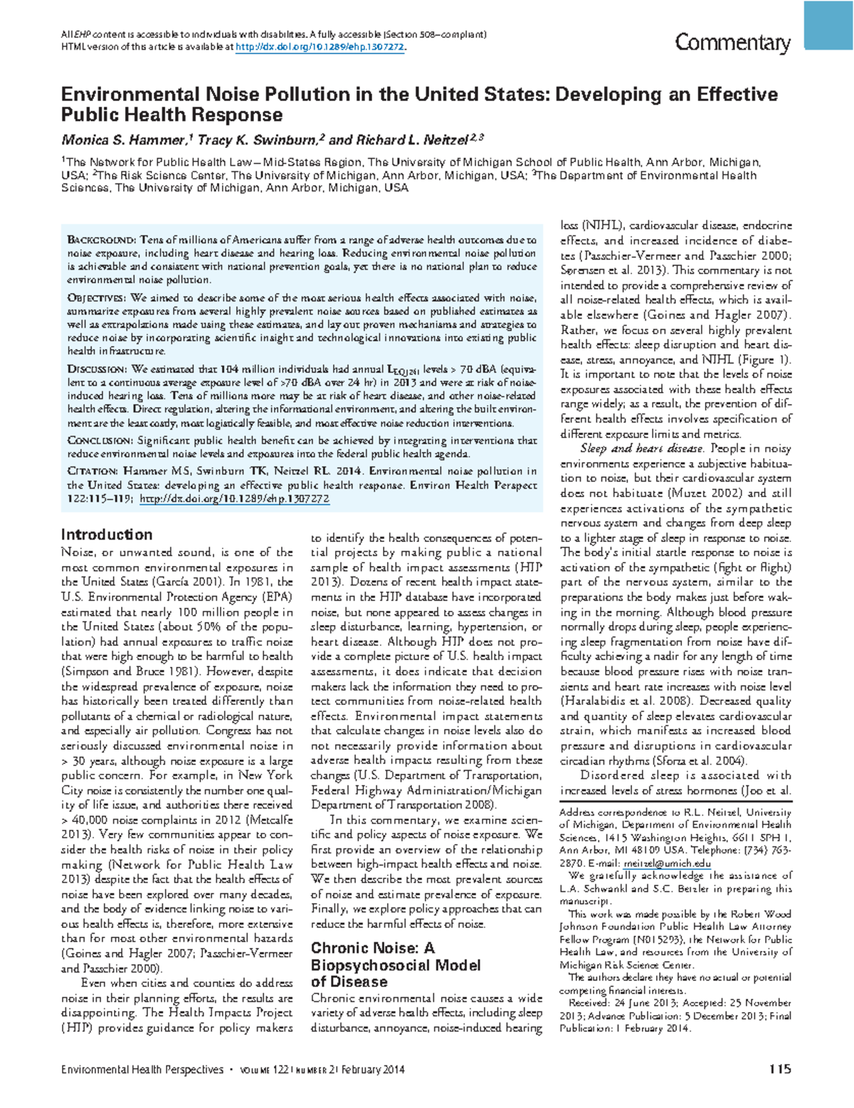 Ehp - bài luận về môi trường - Environmental Health Perspectives ...