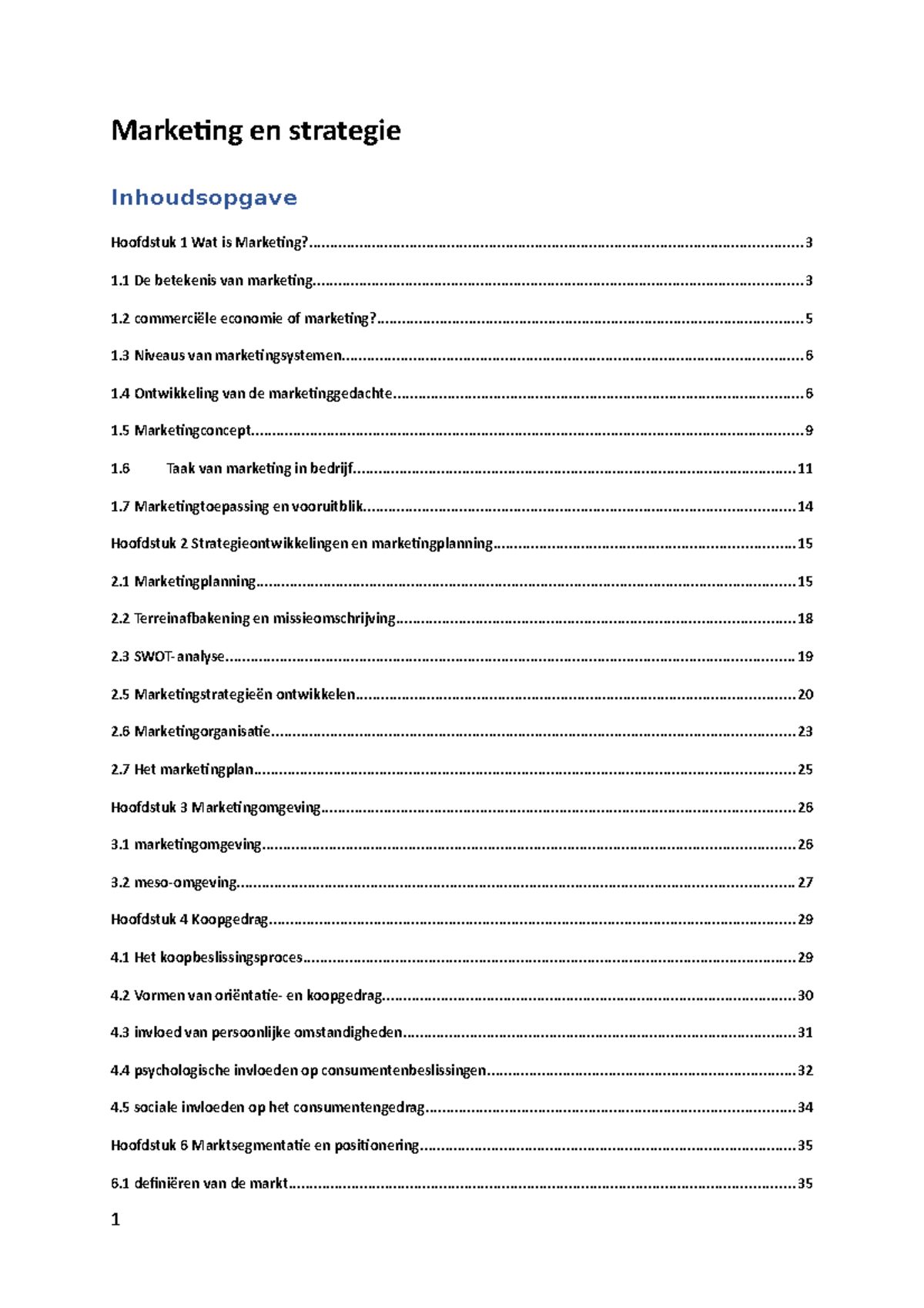 grondslagen van de marketing - Marketing en 1 Wat is - Studeersnel