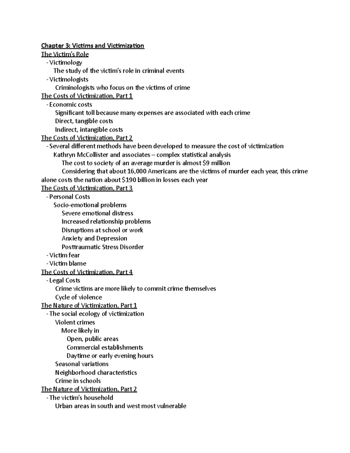 Criminology Chapter 3 - Chapter 3: Victims and Victimization The Victim ...