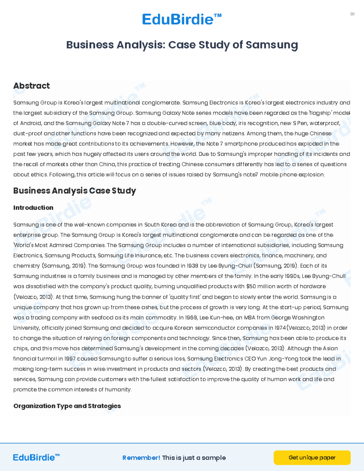 Business Analysis Case Study of Samsung - Business Analysis: Case Study ...