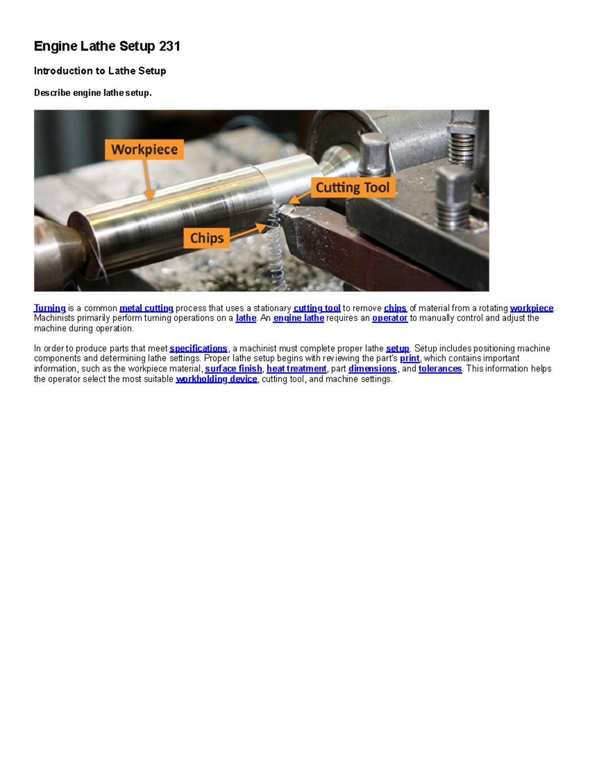 Engine Lathe Setup 231 - sme lecture - Introduction to Lathe Setup ...