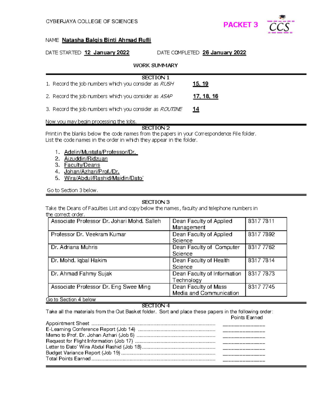SUMMARY WORK PACKET 3 INDIVIDUAL WORK - CYBERJAYA COLLEGE OF SCIENCES ...