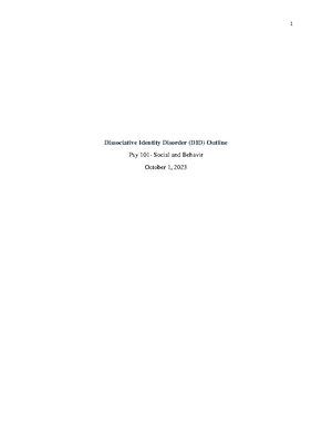 Mental Illness or Developmental Disorder Presentation Outline - Arizona ...