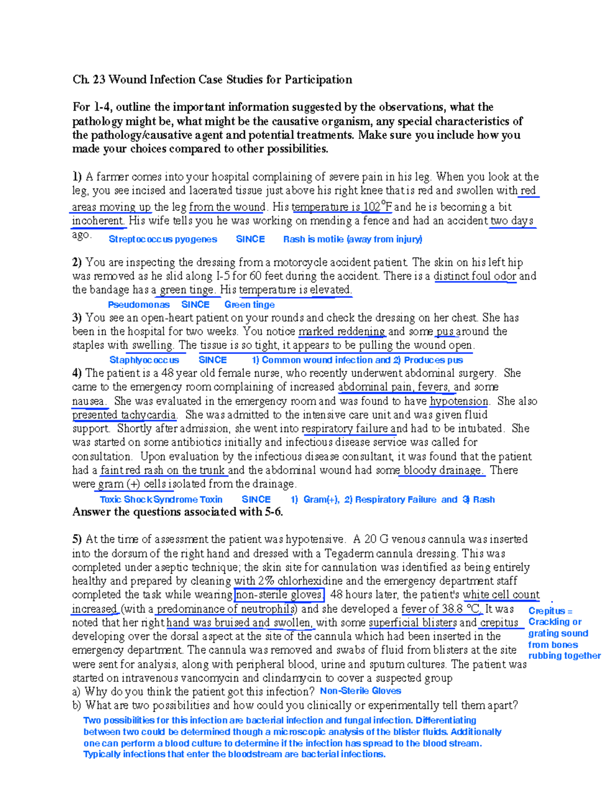 Wound Participation - Ch. 23 Wound Infection Case Studies for ...