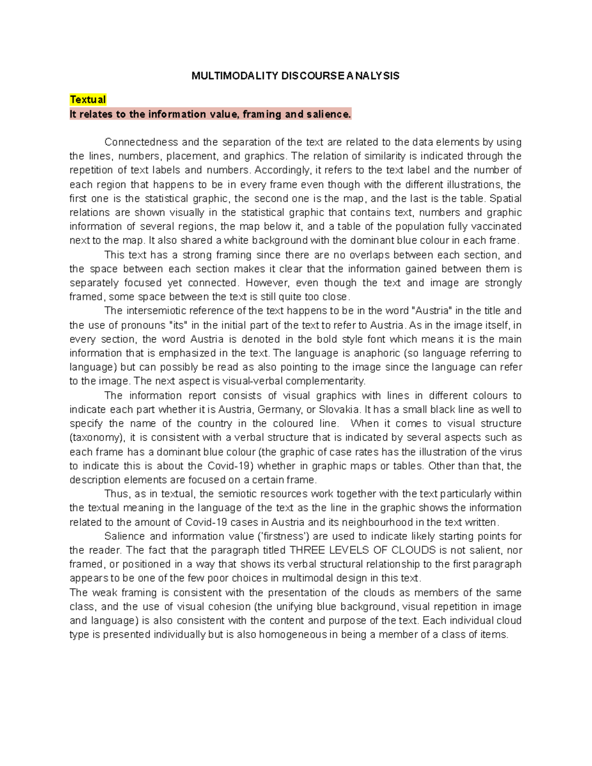 Multimodality Discourse Analysis Textual Analysis - MULTIMODALITY ... Multimodality Discourse Analysis Textual Analysis - MULTIMODALITY ...