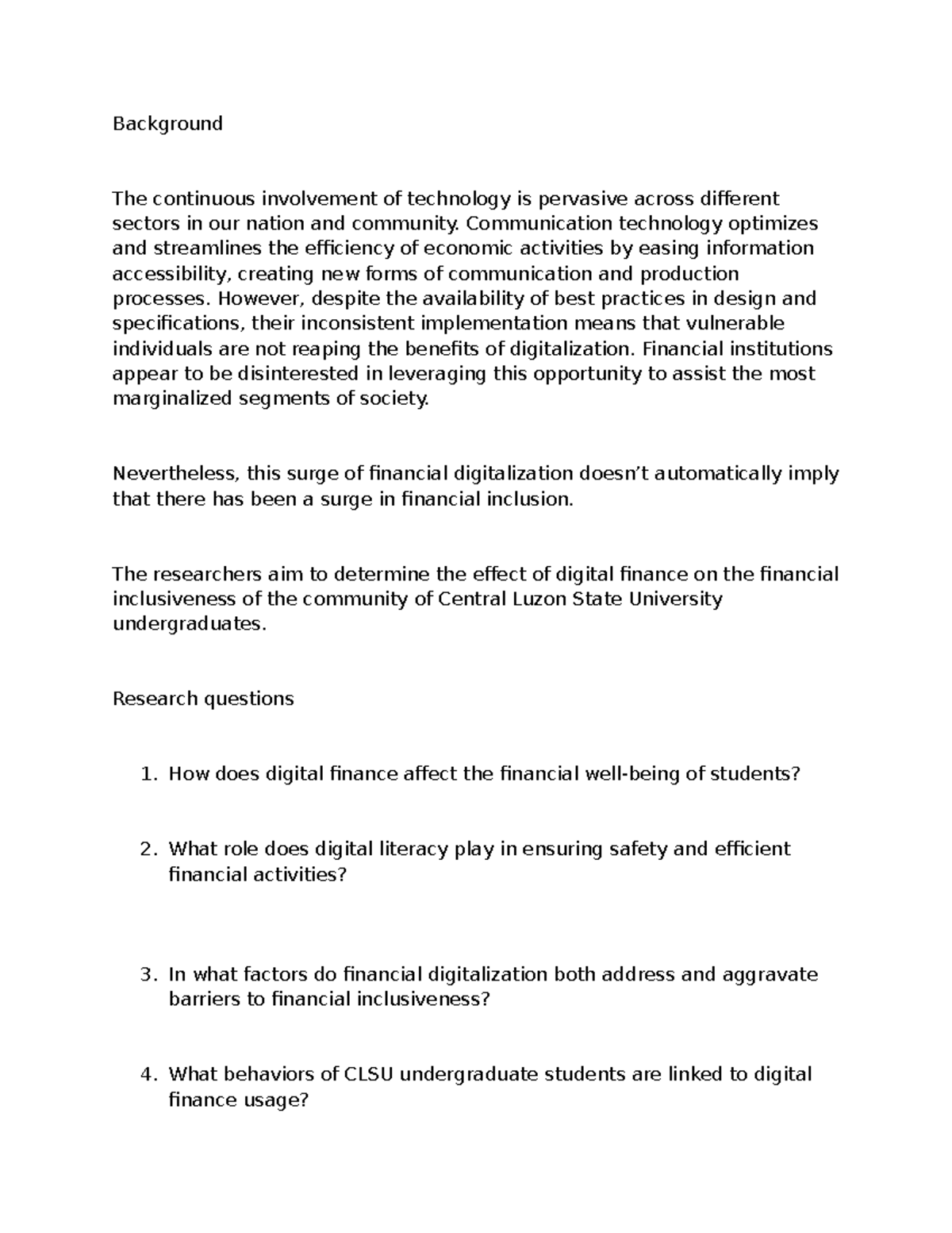 Document-1 - good information - Background The continuous involvement ...