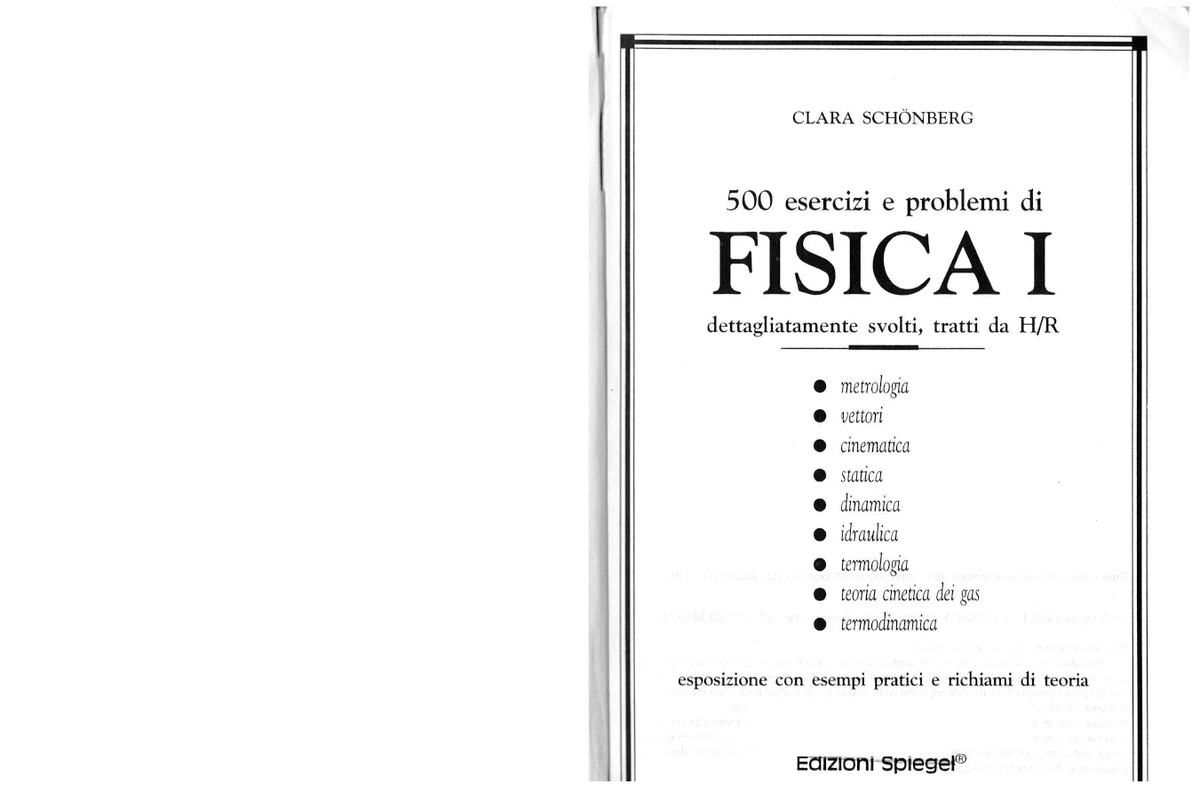 Esercizi fisica - Fisica I - Studocu