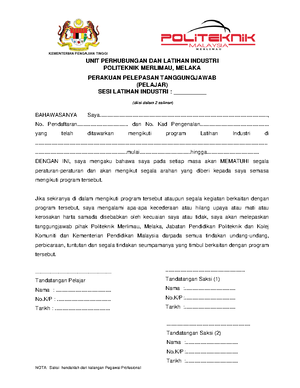 Contoh Laporan Akhir Latihan Industri - Page 1 of 91 JABATAN ...