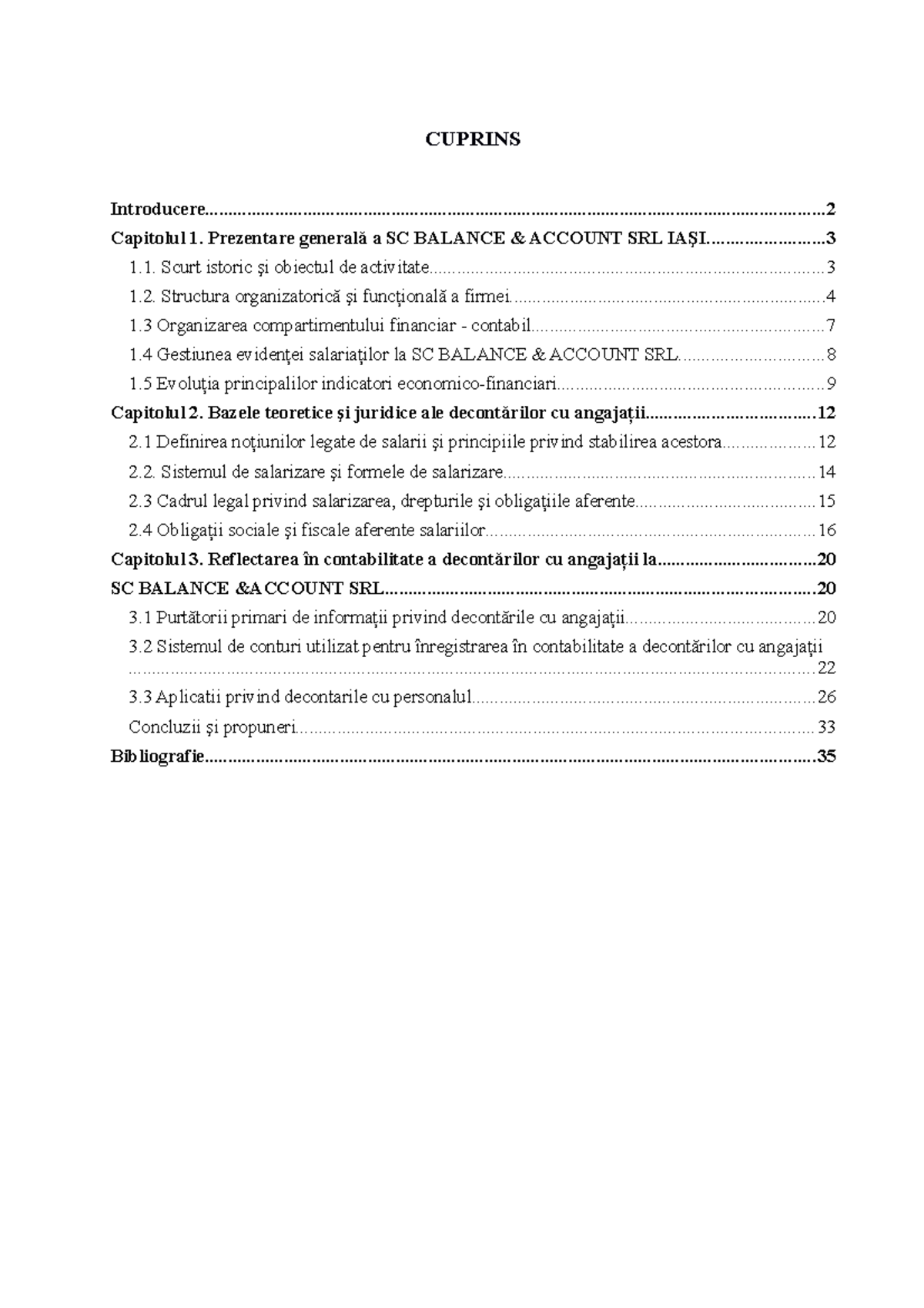 391716606 Licenta Decontari Cu Personalul 2014 - CUPRINS - Studocu